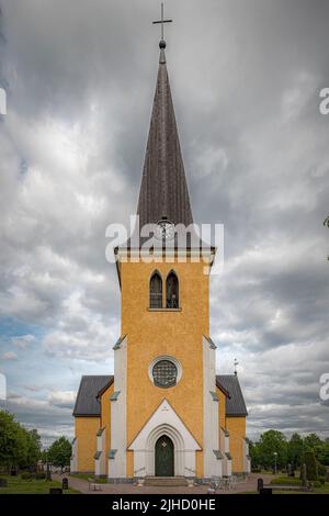 A vertical shot of the Broby Swedish Parish Church in Scania, Sweden ...