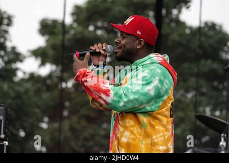 The Mind performs with Noname (not pictured) at Pitchfork Festival on ...