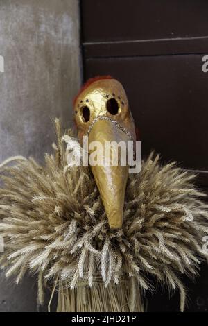 Plague doctor masquerade mask isolated on grey background. Antique ...