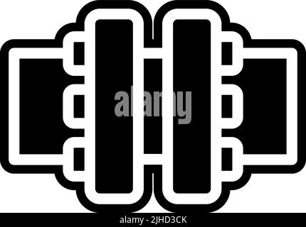 industrial flange connection technical symbol icon line tech drawing ...
