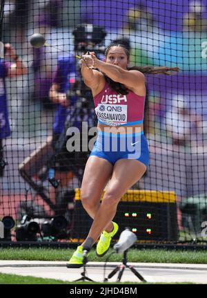 Janee' Kassanavoid, of the United States, competes during qualifying ...