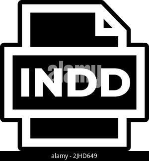 Indd icon vector, filled flat sign, solid pictogram isolated on white ...