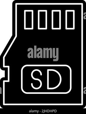 Black SD Cards, illustration, vector on a white background Stock Vector ...