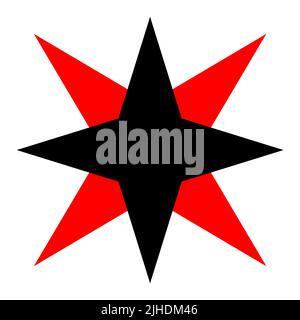 A typical quaker Protestand religious star icon over a white background ...