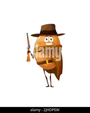 Cartoon wild west potato cowboy vegetable character. Isolated vector ...