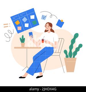 Kanban board isolated cartoon vector illustrations Stock Vector Image ...