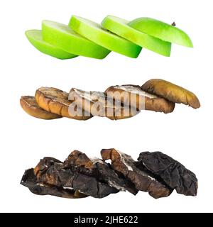 apple green slice rot step isolate on white backgroud Stock Photo - Alamy