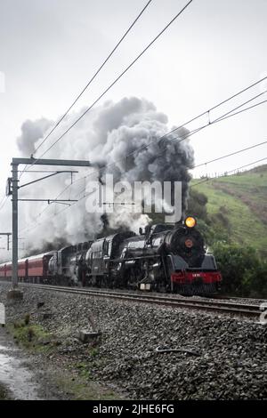 Preserved steam train, J class, 1271, McKays Crossing, Kapiti ...