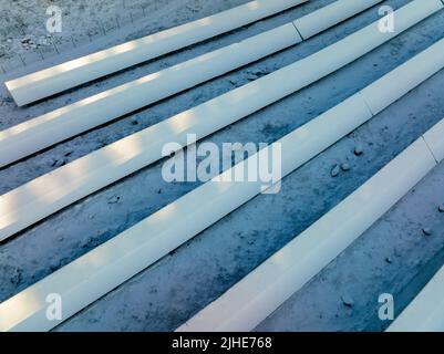 A drone shot of The Solar Panel Farm in UK Stock Photo - Alamy