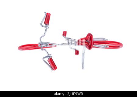 raft bicycle made by aluminium wire isolated on white background Stock ...