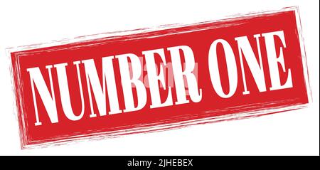 NUMBER ONE text written on black-red rectangle stamp sign Stock Photo ...