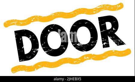 DOOR text written on yellow-black rectangle stamp sign Stock Photo - Alamy