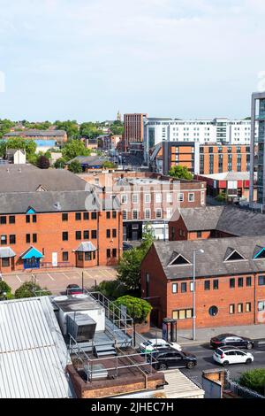 View North from the roof of the Confetti Institute in Nottingham City ...