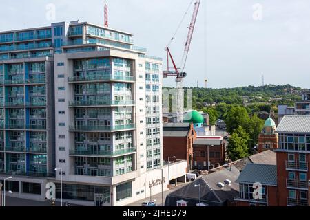 View North from the roof of the Confetti Institute in Nottingham City ...