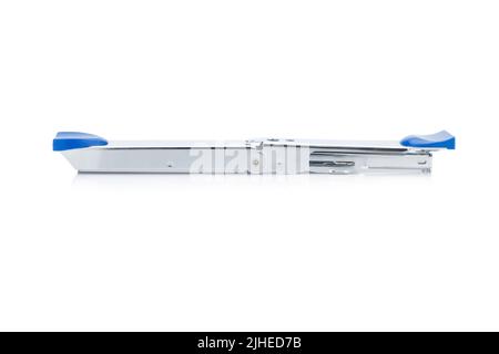 stapler steel color blue. protracted. isolated on white background ...