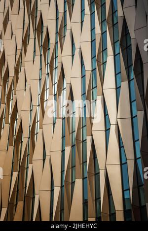 City residential building with crystalline style cladding. Abstract ...
