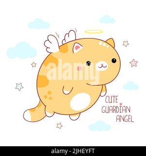 Illustration of a Fat Baby Angel with Wings Cherub Stock Photo - Alamy