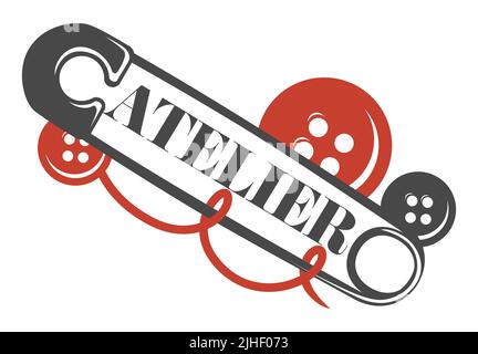 Sewing, atelier monochrome icons in set collection for design. Tool kit ...