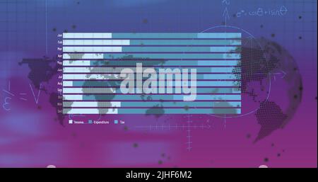Image of world map over mathematical equations Stock Photo - Alamy