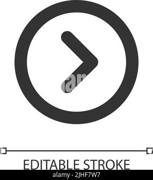 Arrow right button pixel perfect white linear ui icon for dark theme Stock Vector Image & Art ...