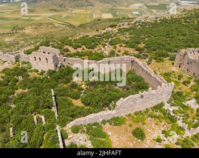 Drone photo of Sillyon remains, Turkey Stock Photo - Alamy