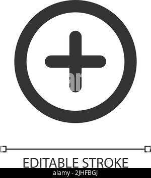 Add button pixel perfect linear ui icon Stock Vector Image & Art - Alamy