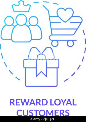 Loyal customers blue gradient concept icon Stock Vector Image & Art - Alamy