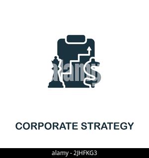 Corporate strategy icon. Monochrome simple sign from business concept ...