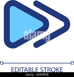 Fast forward button pixel perfect gradient linear ui icon Stock Vector ...