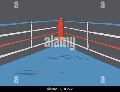 Boxing ring sport graphic color sketch illustration vector Stock Vector ...