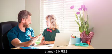 nerd boy do homework with teacher. webinar video lesson. online ...