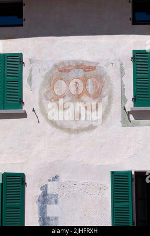 Italy, Lombardy, Valtellina, Bormio, Piazza Cavour Square, Parrocchiale ...