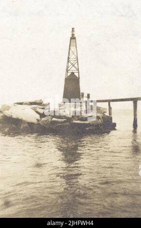 Rhode Island - Block Island. Block Island Breakwater Light, North end ...