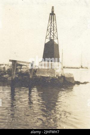 Rhode Island - Block Island. Block Island Breakwater Light, North end ...