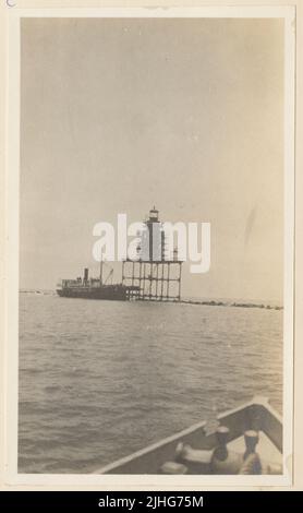 Texas - Galveston. Galveston Jetty Lighthouse, Texas Stock Photo - Alamy