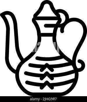 arabic jug souvenir line icon vector illustration Stock Vector Image ...