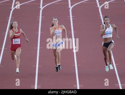 EUGENE - Emma Oosterwegel in action during the all-around javelin throw ...