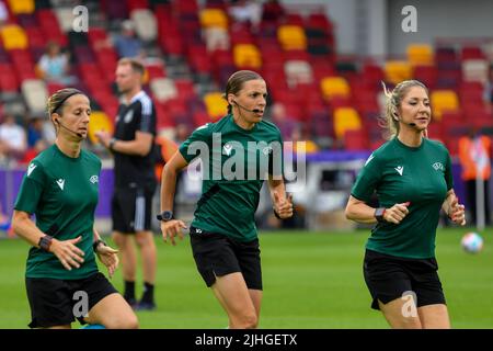Referees Stephanie Frappart, Manuela Nicolosi, Solenne Bartnik and ...