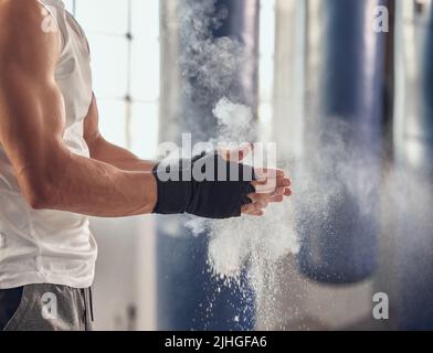 Mma boxer prepare for combat training. Hands of athlete getting ready ...