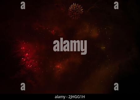 Fireworks exploding with heavy smoke like an accident Stock Photo - Alamy