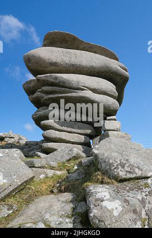 The Cheesewring a granite rock stack formed by glacial action towering ...
