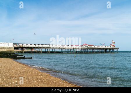 A Helter-skelter at the end of Herne Bay pier, Thanet, Kent Stock Photo ...