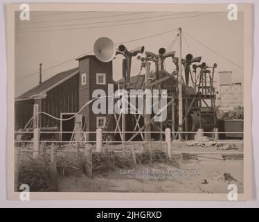 Old Cape Henry Lighthouse on the grounds of Fort Story Military Base in ...