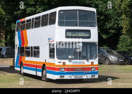 Stagecoach double-decker bus, in Stagecoach Azure Blue livery, leaving ...