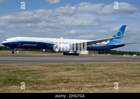 BOEING 777-9X AT FARNBOROUGH INTERNATIONAL AIRSHOW. THIS NEW VARIANT ...