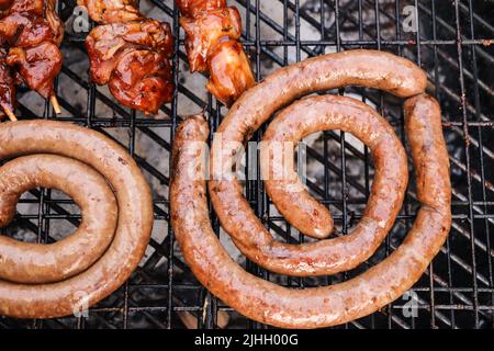 South African braai meat including boerewors sausage Stock Photo - Alamy