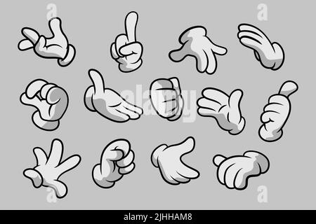 Cartoon arms, gloved hands. parts of body vector illustration. Hand in ...