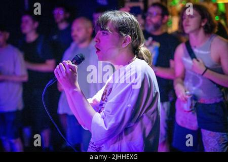 Edinburgh, Scotland. Mon 18 2022. Brighton post-punk band DITZ perform ...