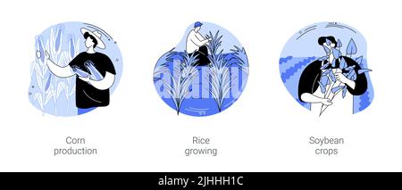 Refining agricultural products isolated cartoon vector illustrations ...