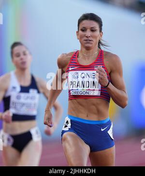 USA’s Jenna Prandini during the Women’s 200m heat 6 on day four of the ...